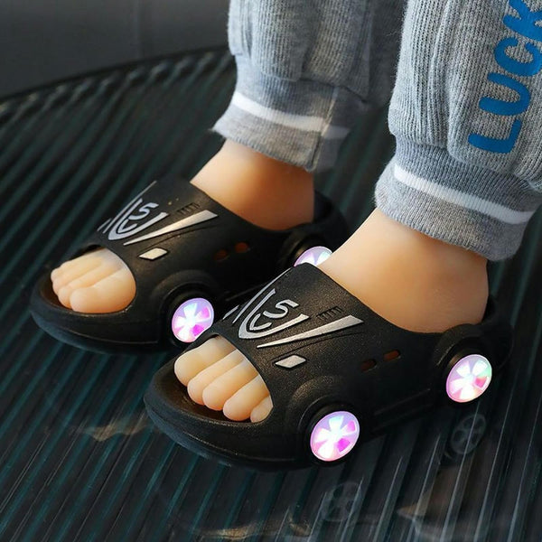 Light-Up Race Car Slippers Shoes Sandals Summer Beach Foam Swimming ...