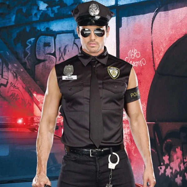 Halloween Police Officer Costume Cosplay US Cop Sheriff Men Hot Party ...