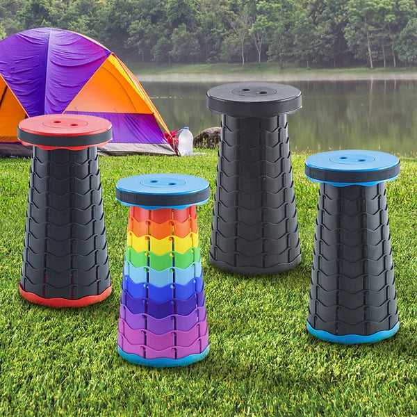 Portable Folding Chair Stool Round Camping Sturdy Summer Telescoping ...
