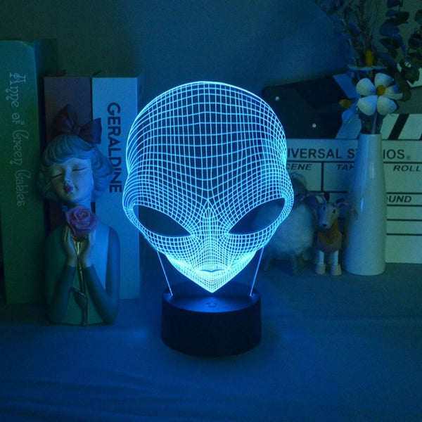 LED Alien Lamp Night Light 3D Projection Table Galaxy ET Grey Big Eye ...