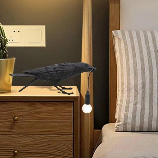 Crow Lamp Raven Bird Wall Light Fixture Home Decor Nordic Black White ...