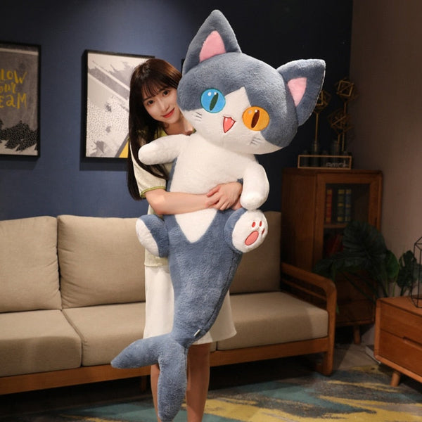 Christmas Shark Cat Stuffed Animal Pillow Kitten Sleep Plush Plushie ...