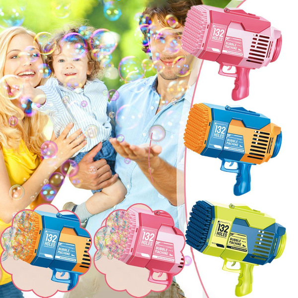 Bazooka Bubble Gun Rocket Toy 132 Hole Machine Rechargeable Battery ...