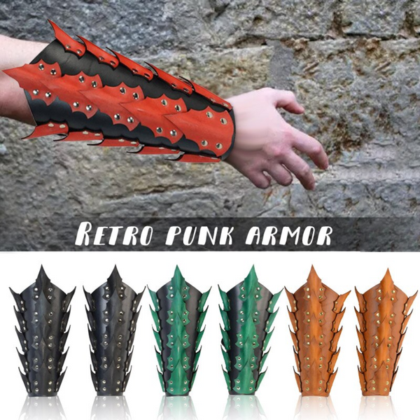 Halloween Armor Leather Gauntlet Dragon Scale Arm Guard Viking Warrior ...