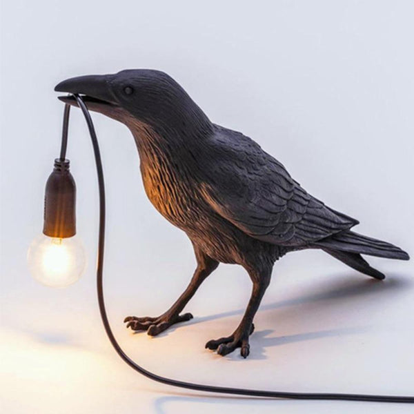 Crow Lamp Raven Bird Wall Light Fixture Home Decor Nordic Black White ...