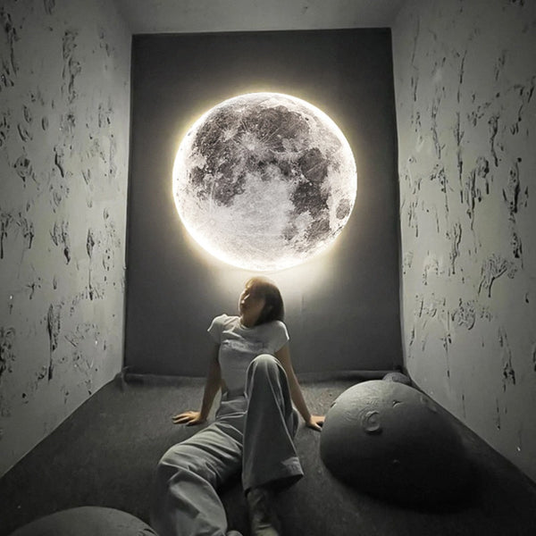 80cm 3D Moon Earth Lamp LED Wall Fixture Chandelier Home NASA Light ...