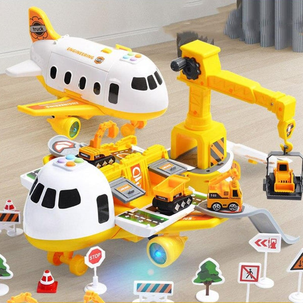 Airplane Police Fireman Construction Car Vehicle Set Storage Toddler ...